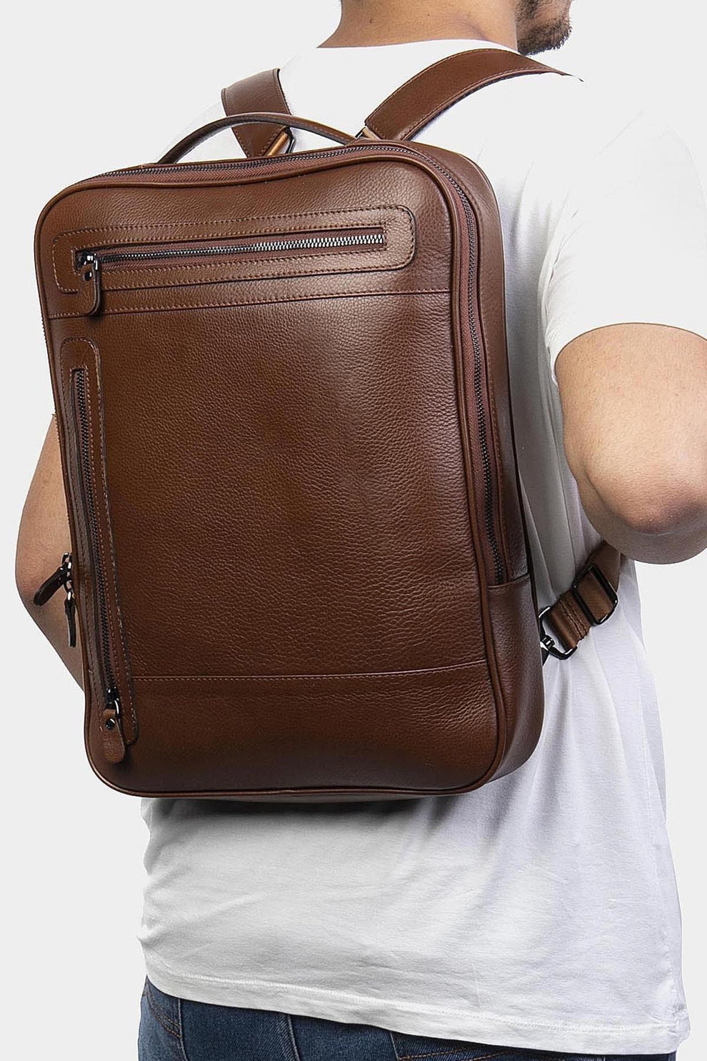 Convertible Laptop Backpack, Use as Laptop Bag, Full Leather, 3 Color