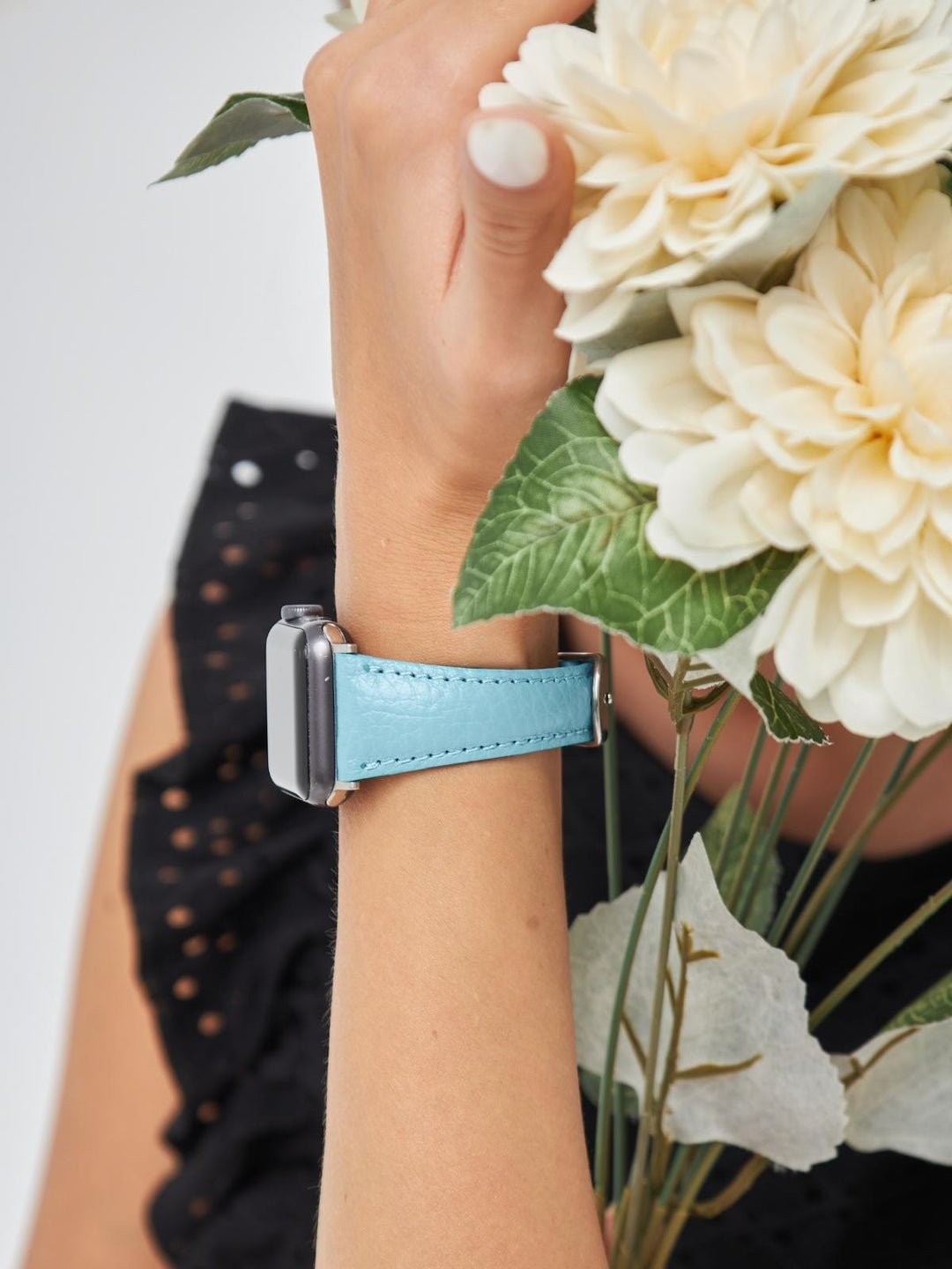 Blue Leather Apple Watch Extra Slim Strap