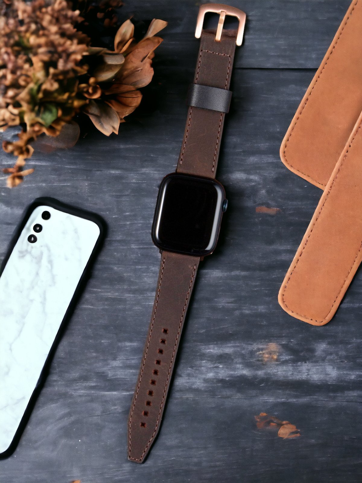 Brown Leather Apple Watch Extra Strap – 99percenthandmade