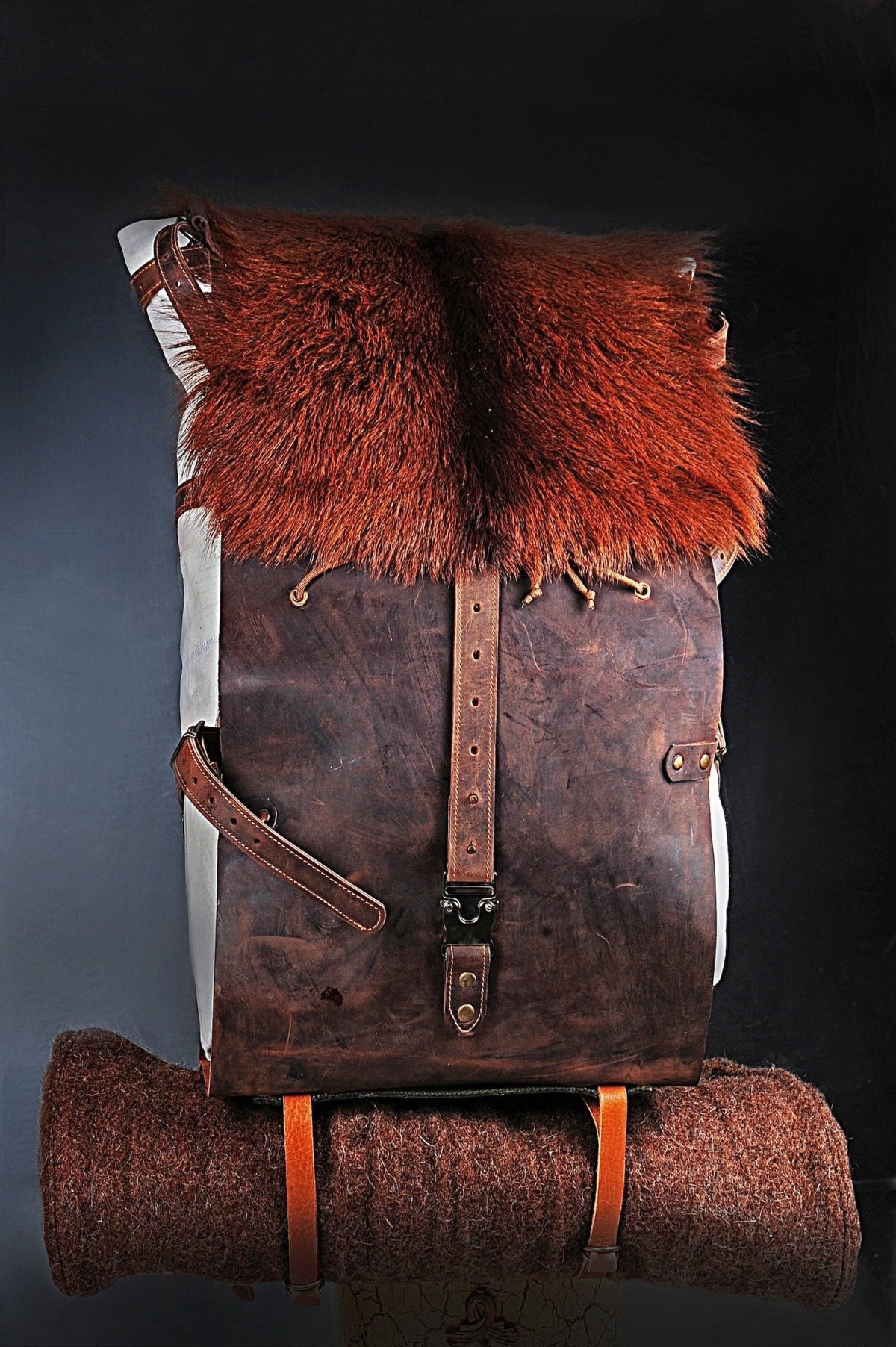 Camping Backpack | Camping Backpacks | Goat fur Flap Handmade Waxed ...