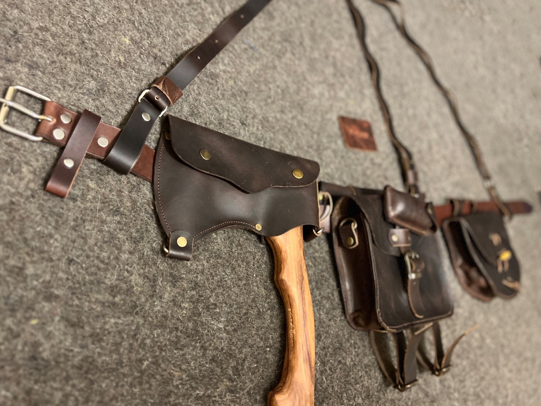 Bushcraft Leather Utility Belt Set, Tool Belt, Hunting Belt ...