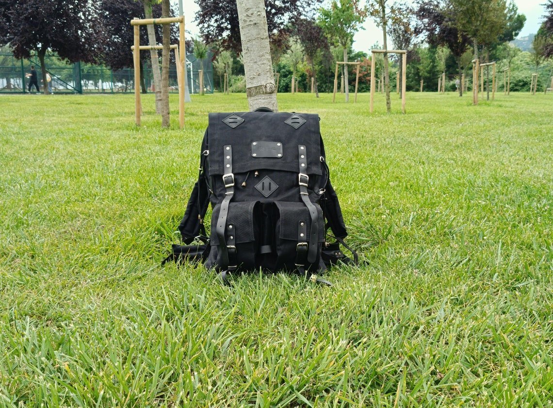 24 Hours Tested. Handmade Leather Canvas Bushcraft Backpack.