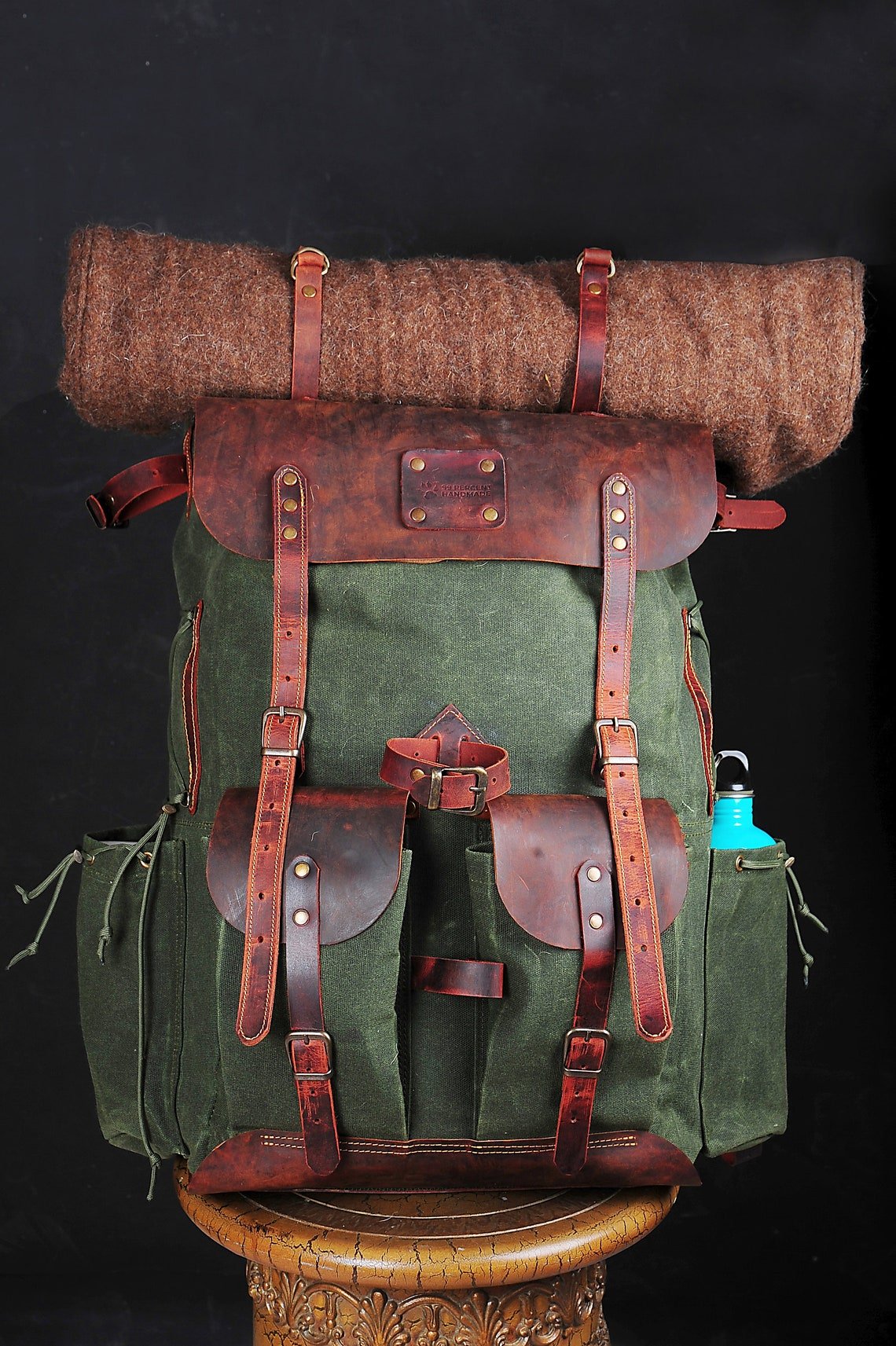 Brown Bushcraft, Camping, Hiking, Rucksack-Backpack – 99percenthandmade